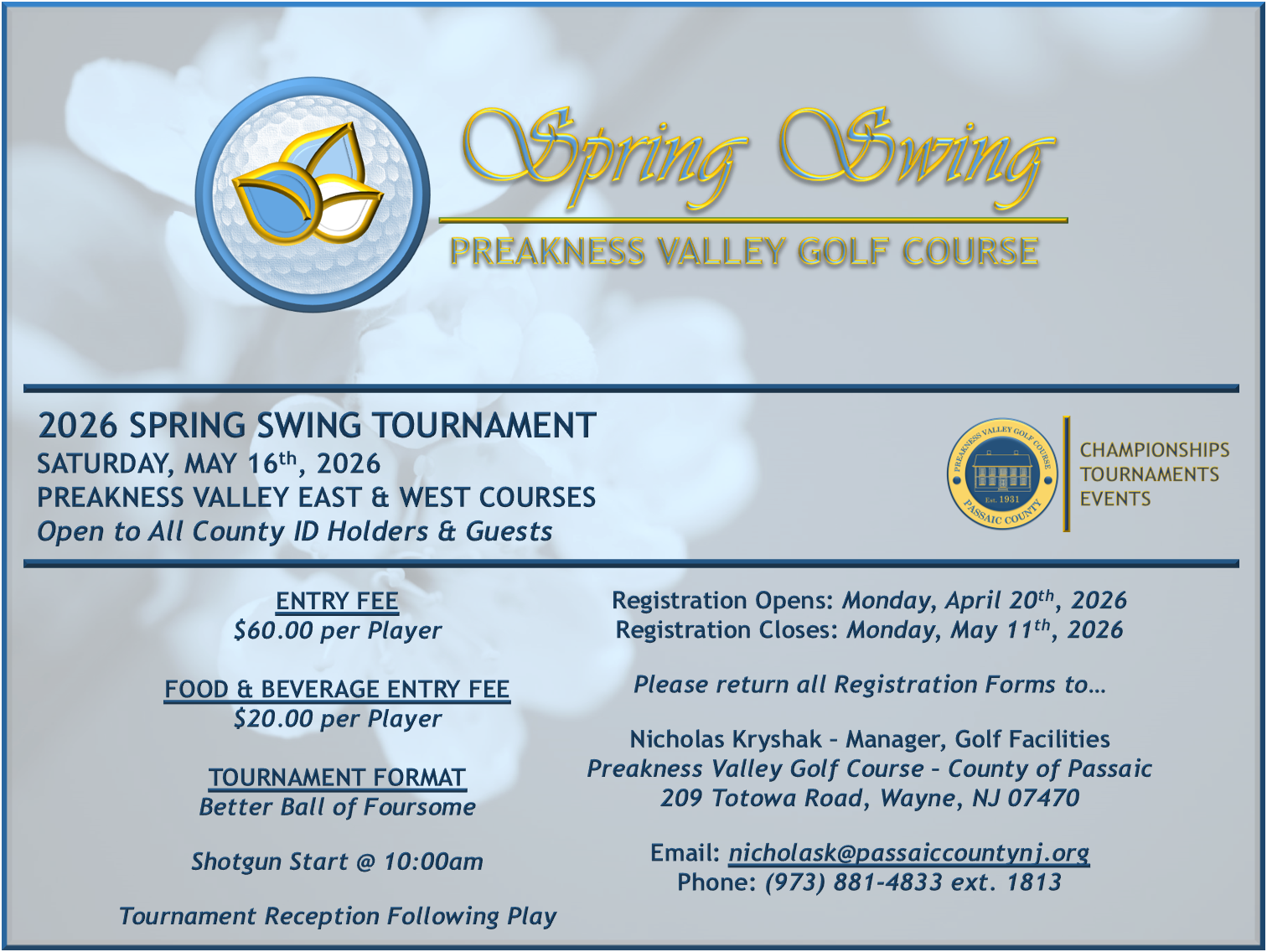 THE SPRING SWING - Preakness Valley Golf Course